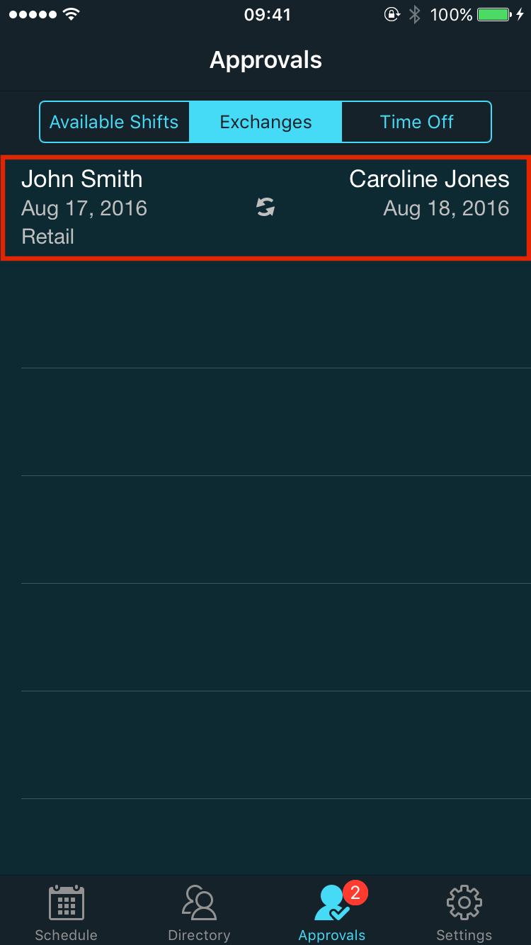 Approving Shift Exchange Requests
